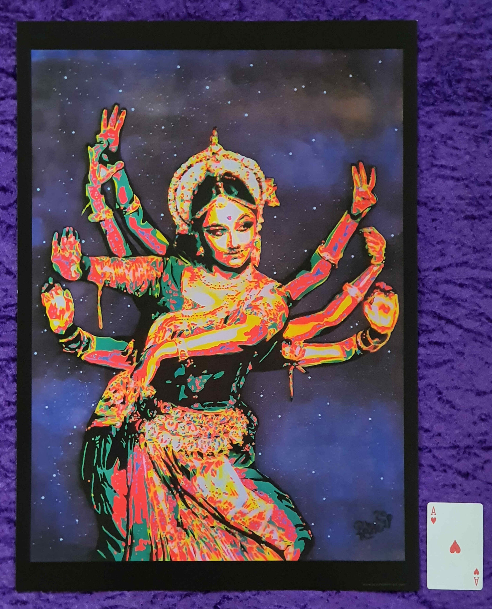 Fluorescent UV Art Print "Cosmic Dancer" - psychedelic-art.com
